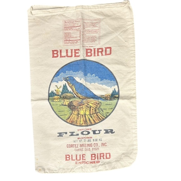Blue Bird Flour | Kitchen | Vintage Blue Bird Bleached Flour Sack ...